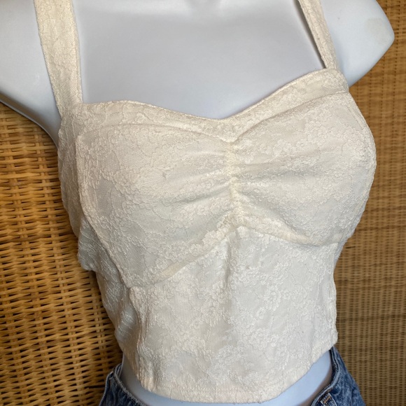 Mudd | Tops | Y2k Cream Lace Bustier Top | Poshmark